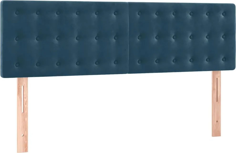 Box spring postel s matrací tmavě modrá 140x200 cm samet 3127737