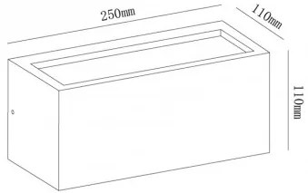 Mantra Utah, antracitové venkovní nástěnné svítidlo 1xE27 20W, šířka 25cm, IP65, svítí nahoru/dolů