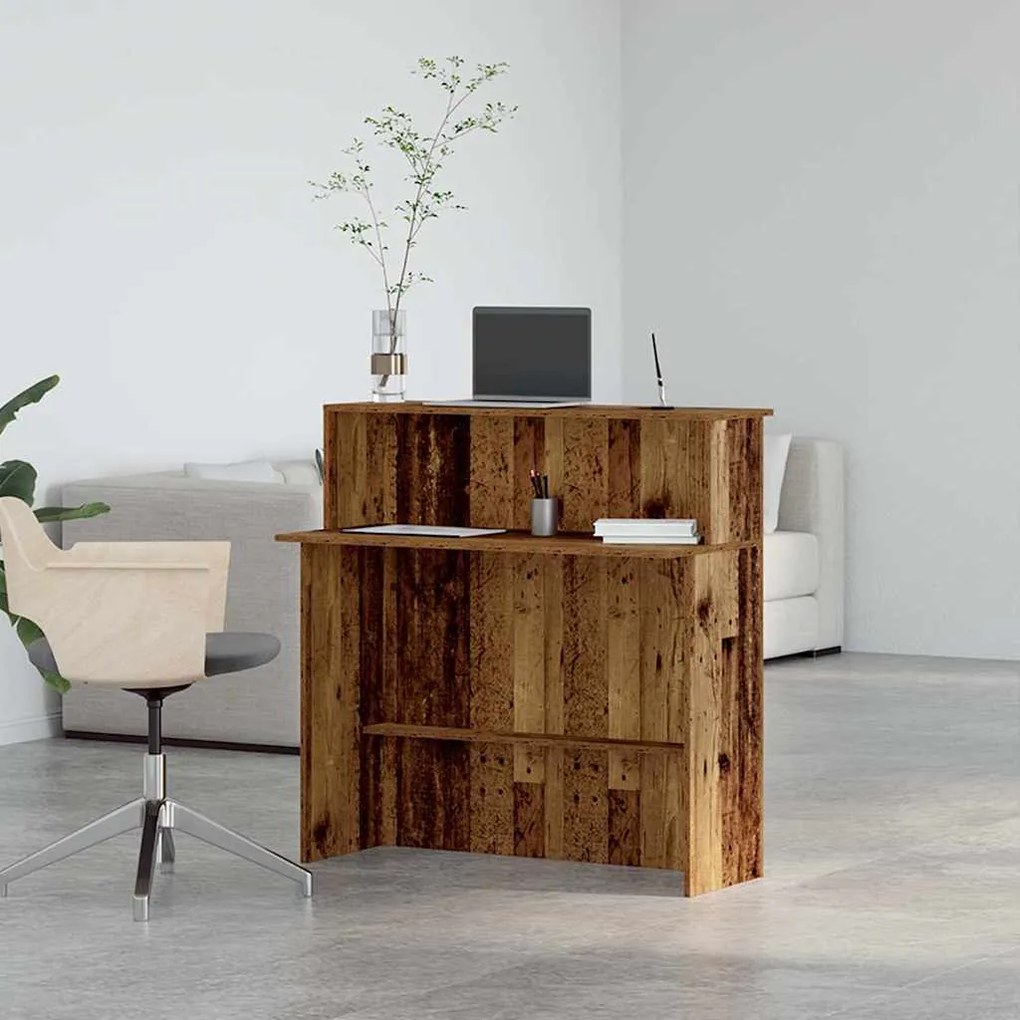 vidaXL Recepční stůl 100x50x103,5 cm kompozitní dřevo [859029] Barva: Staré dřevo