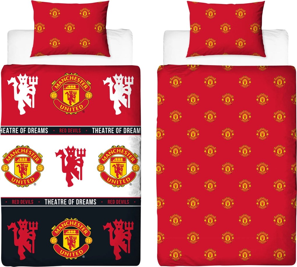 Oboustranné ložní povlečení, 140 x 200 cm, 70 x 90 cm (Manchester United)