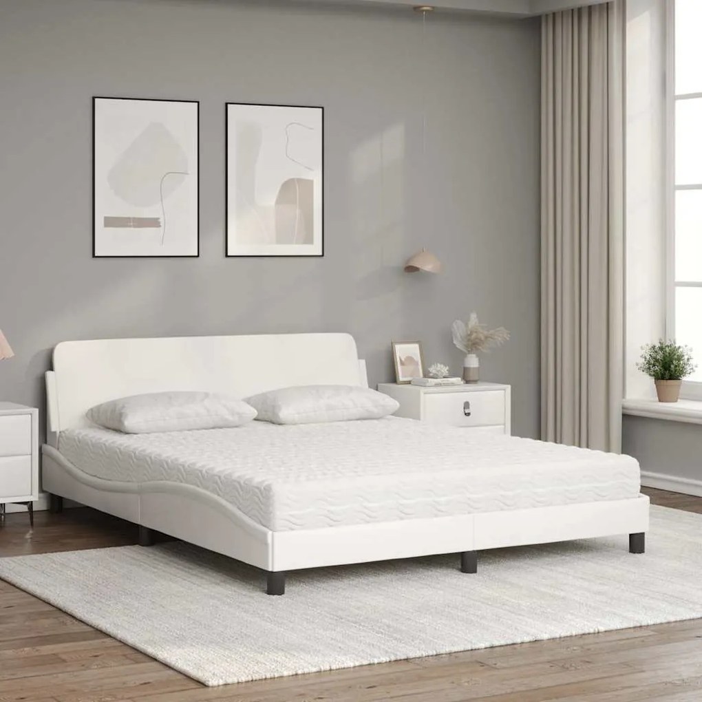 Postel s matrací Dover bílá 160 x 200 cm umělá kůže 3208438