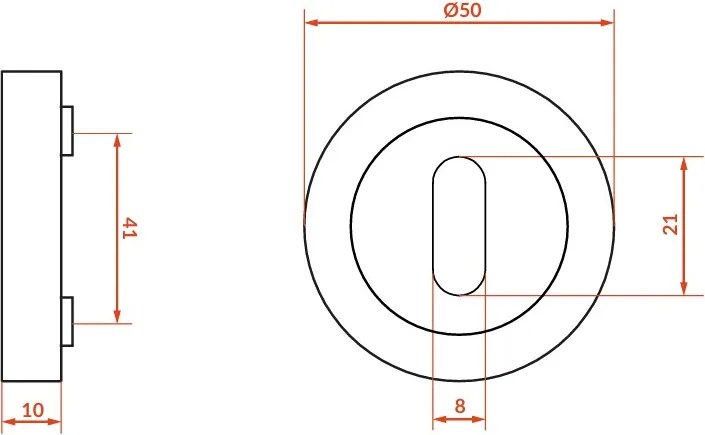 Kuchinox Kuchinox, rozeta ke kličce pro interiérový klíč, zlatá lesklá, LAV-LO1_G01A