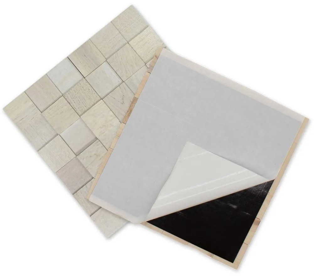 DUB ARKTICKÝ 50, jednotlivé kusy 50 x 50 mm (0,0025 m²) nebo samolepící panel 300 x 300 (0,09 m²) - dřevěná mozaika 3D Broušený - olejovaný 2 mm