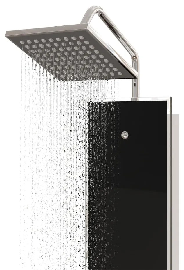 Sprchový panel set - nerezová ocel + sklo | černý