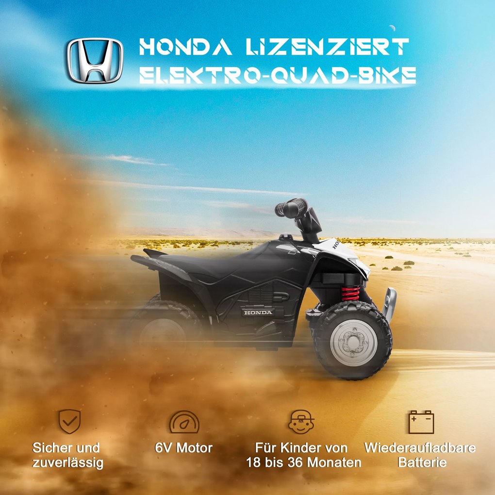 AIYAPLAY elektrická čtyřkolka miniquad pro děti od 18 měsíců, dětská elektrická čtyřkolka s LED diodami a klaksonem, černý kov, bezpečná zábava při j…