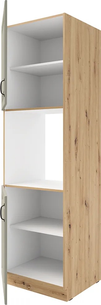 STILO ac | vysoká skříňka 60 DP-210 2F na vestavnou troubu | 60 cm | UNI dvířka | artisan/světle šedá