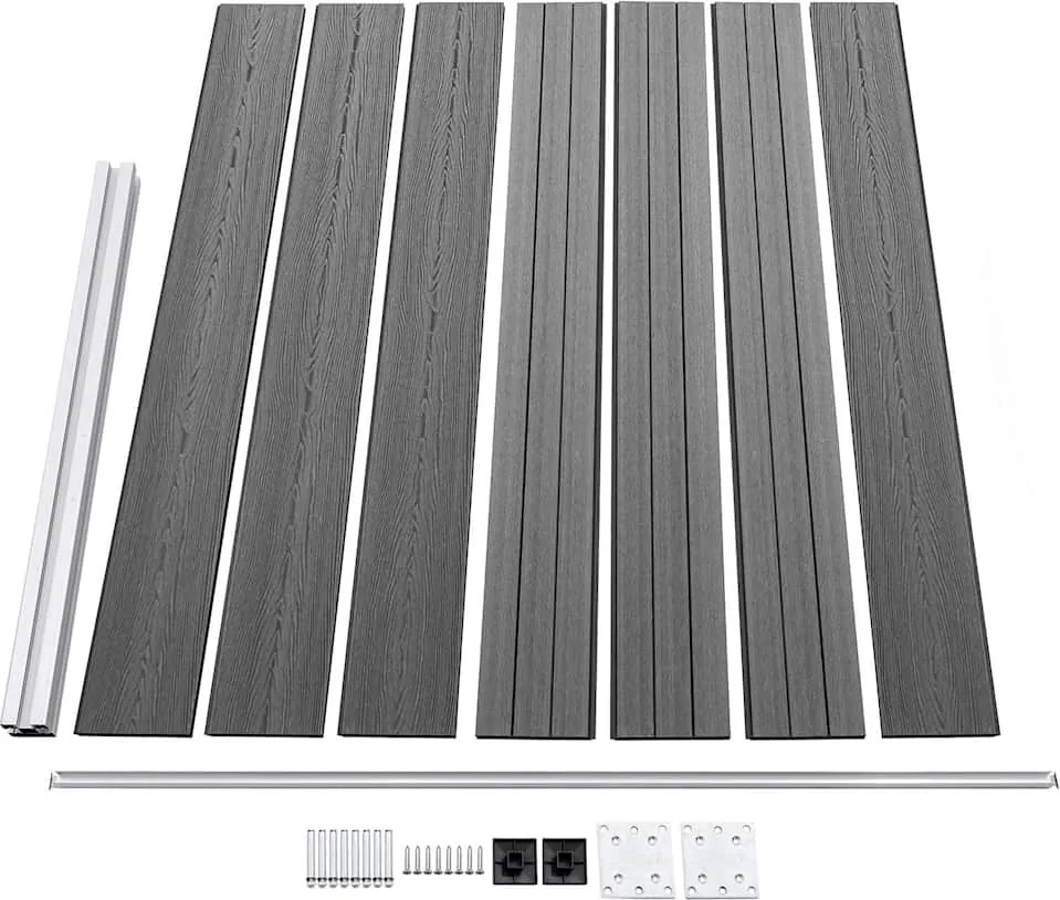 Set plotového dílce WPC 872 x 146 cm šedý 3070458