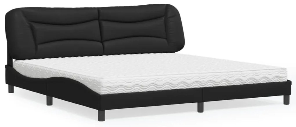 Postel s matrací Hvar černá 200 x 200 cm umělá kůže 3208745