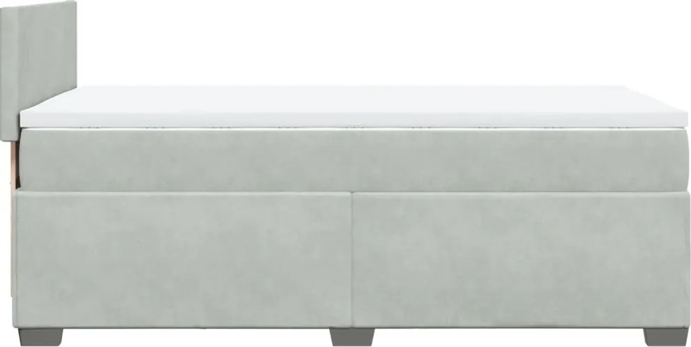 Box spring postel s matrací světle šedá 100x200 cm samet 3288528
