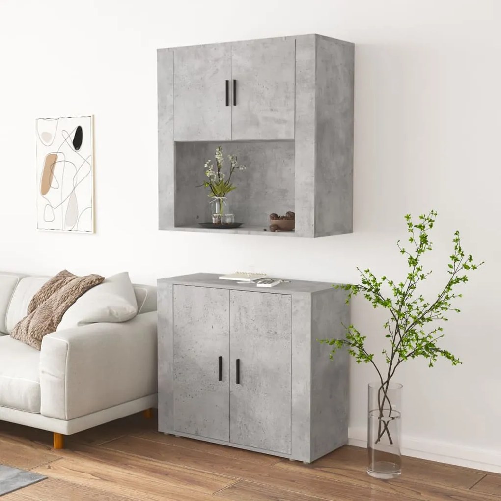 Skříň highboard betonově šedá kompozitní dřevo 3185355