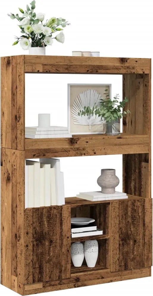 Skříň highboard old wood 92 x 33 x 140 cm kompozitní dřevo 3309616