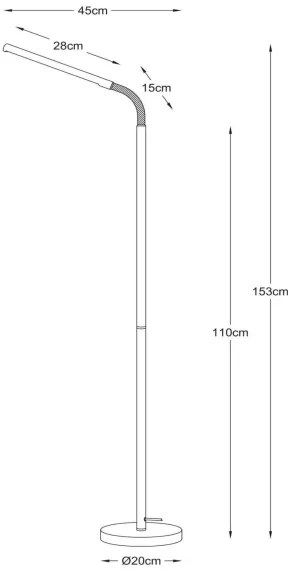 Lucide 36712/05/30 - LED Stojací lampa GILLY LED/6W/230V černá