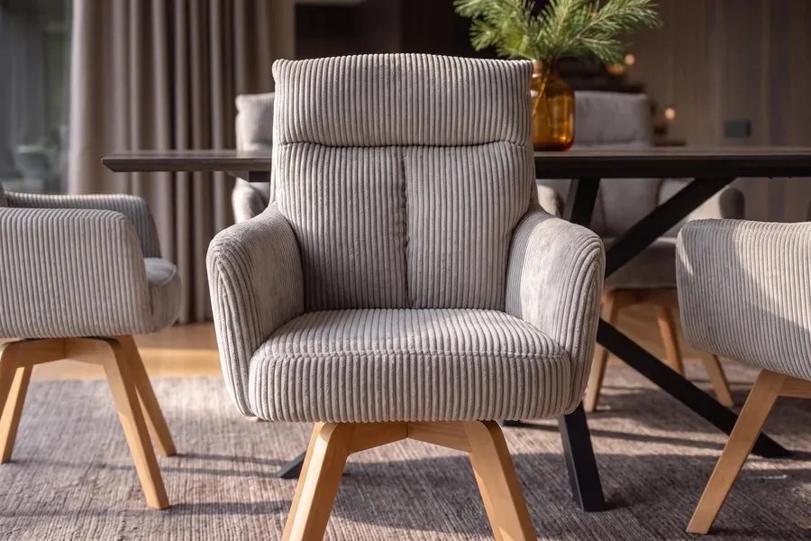Designová otočná židle Maddison šedo-béžový manšestr