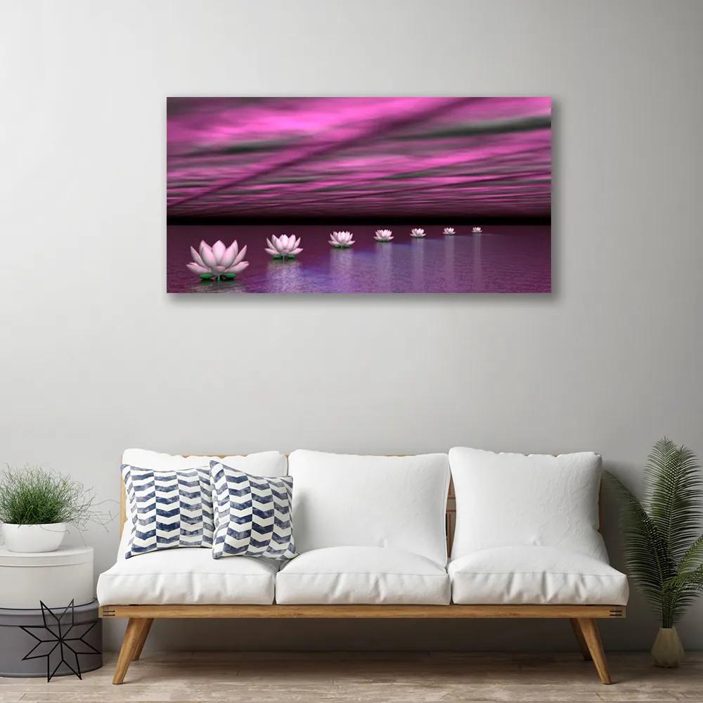 Obraz na plátně Květiny Voda Rostlina Příroda 125x50 cm