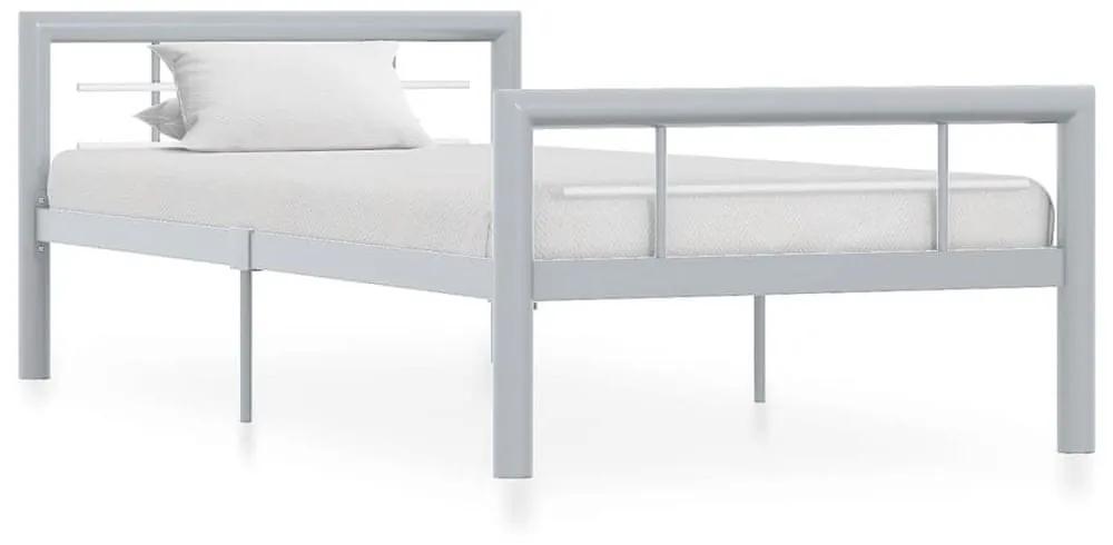 Petromila Rám postele šedobílý kov 90 x 200 cm