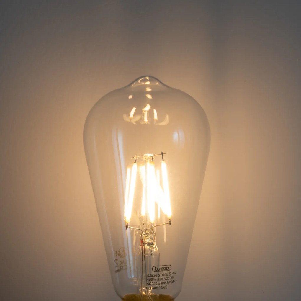 Sada 5 LED žárovek E27 ST64 se senzorem soumraku 4W 400 lm 2200K