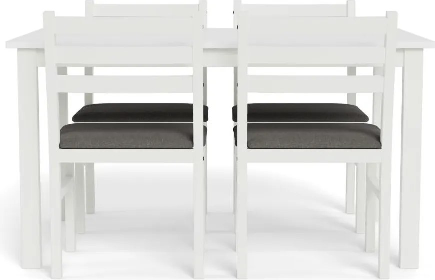 ACTONA Jídelní set stolu a čtyř židlí ALICANTE bílý 110x70 cm