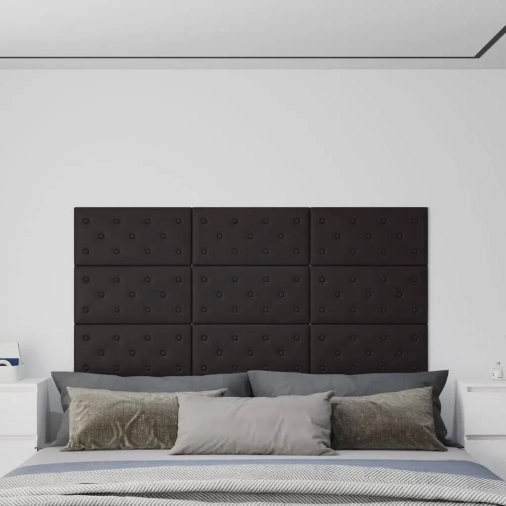 Nástěnné panely 12 ks černé 60 x 30 cm umělá kůže 2,16 m²,  343988