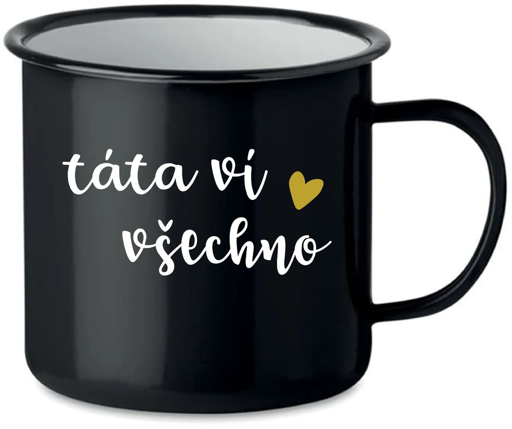 TÁTA VÍ VŠECHNO - černý plecháček 350 ml