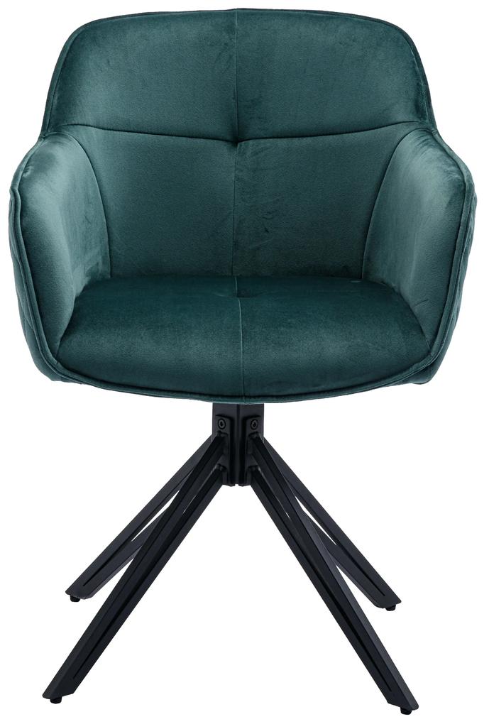 Jídelní židle s loketní opěrkou Emma Barva: Zelená