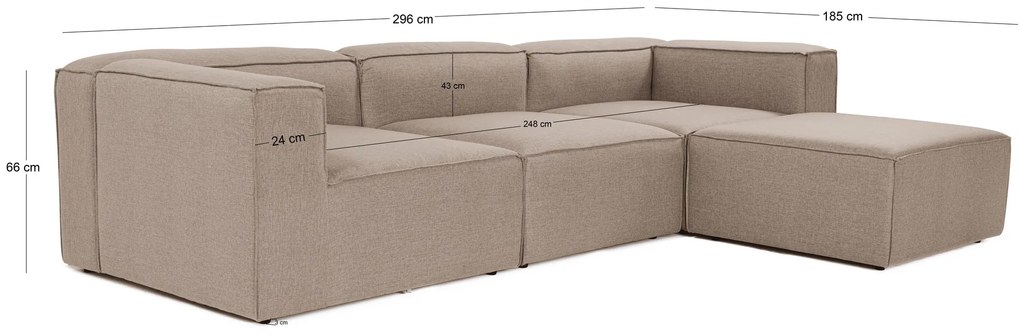 Atelier del Sofa Rohová sedací souprava Fora - Brown, Hnědá