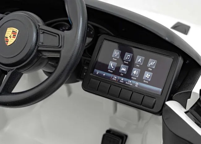 Elektrické autíčko Porsche Spyder RS 718 Lakýr bílé