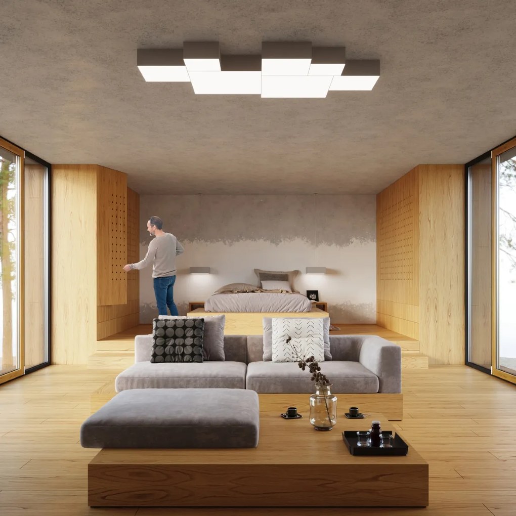 Sollux Lighting Stropní svítidlo HORUS 35 šedé