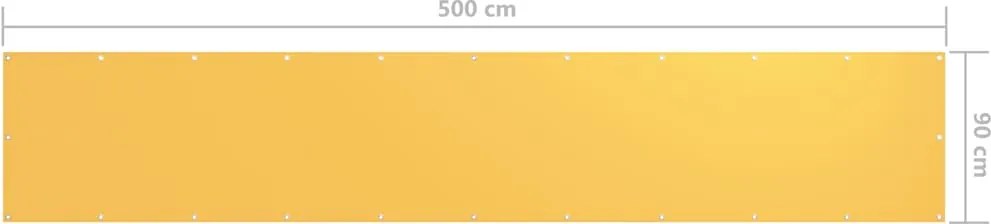 Balkónová zástěna žlutá 90 x 500 cm oxfordská látka 135026