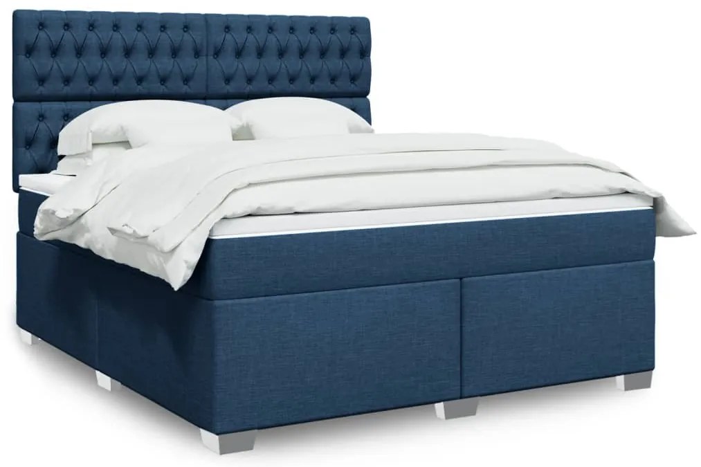Box spring postel s matrací modrá 180x200 cm textil 3292880