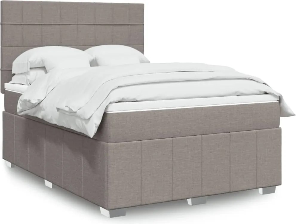 Box spring postel s matrací taupe 140x190 cm textil 3291667