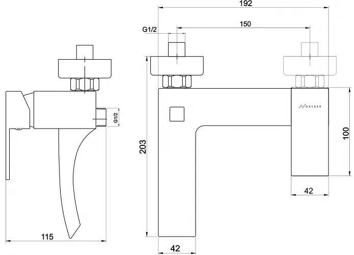 NOVASERVIS Nobless Edge vanová baterie 36020/1,0