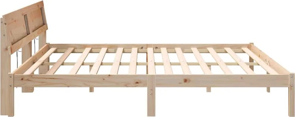 Rám postele s čelo Hnědá 200 x 200 cm Masivní borovicové dřevo 3385745