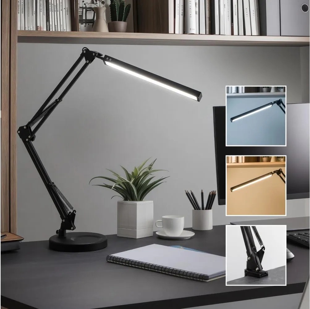 Brilagi - LED Stmívatelná stolní lampa 2v1 USB VARIO LED/14W/5V 3000-6000K černá