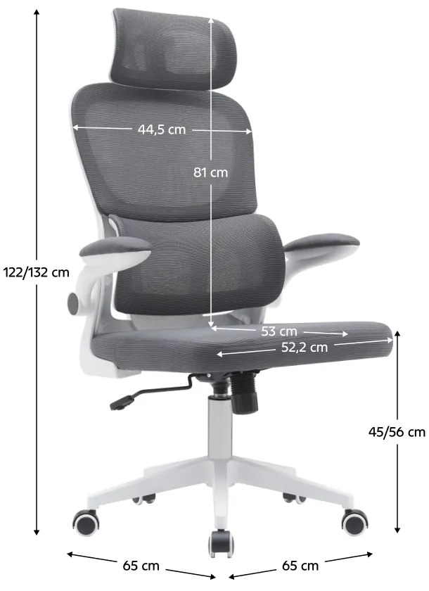 Kondela Kancelářské křeslo, tmavě šedá/bílá, RENARD