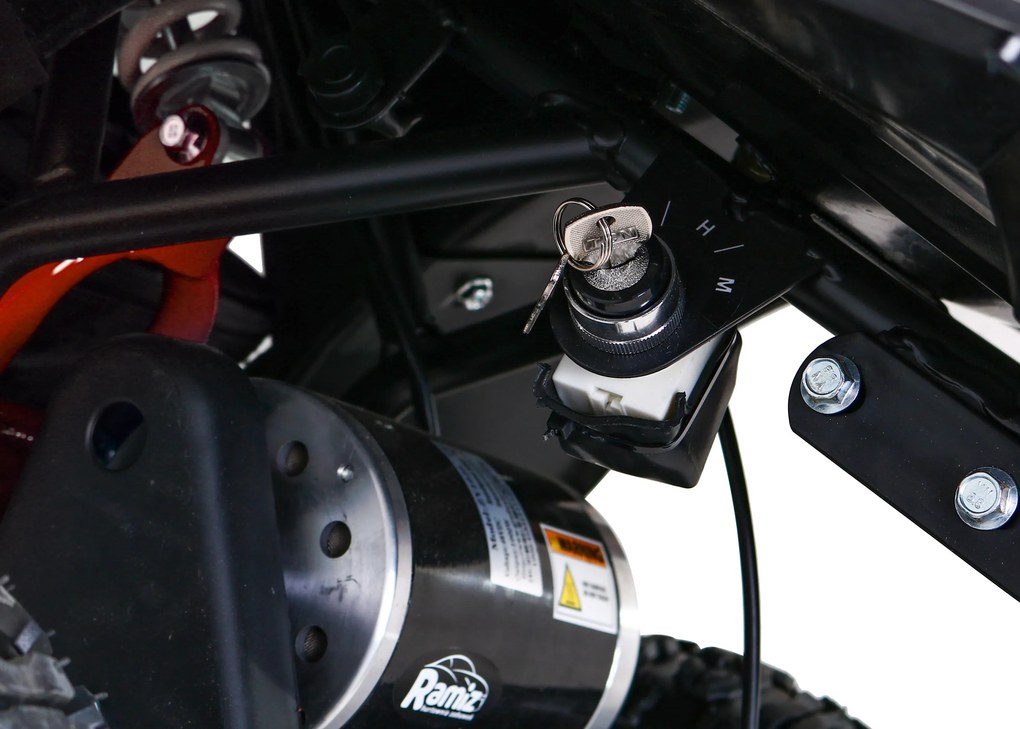 Ramiz Čtyřkolka na baterie E-STAR červená 35 km/h + motor 1000W + nafukovací kola + nastavení sedadla