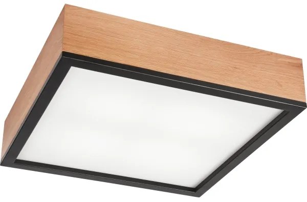 Stropní svítidlo OAK SQUARE 4xE27/15W/230V 39x39 cm dub/černá