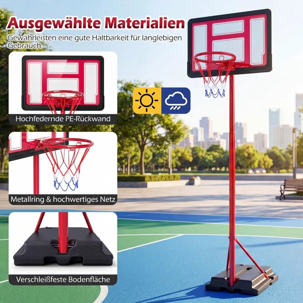 Costway Dětský basketbalový koš 95-155 cm výškově nastavitelný basketbalový