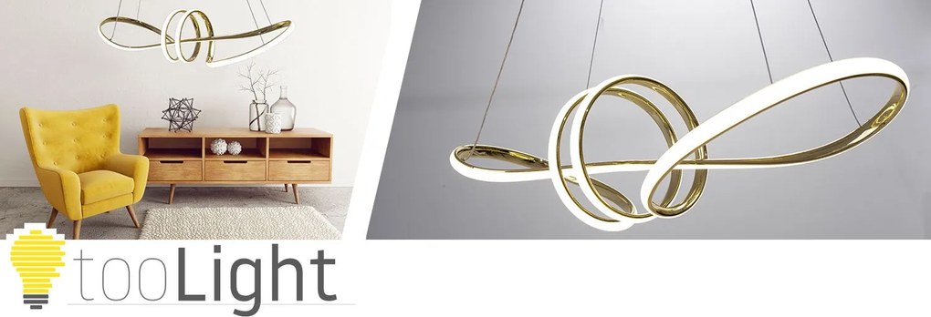Toolight - LED závěsné svítidlo APP824-CP + dálkové ovládání, zlatá, OSW-06662