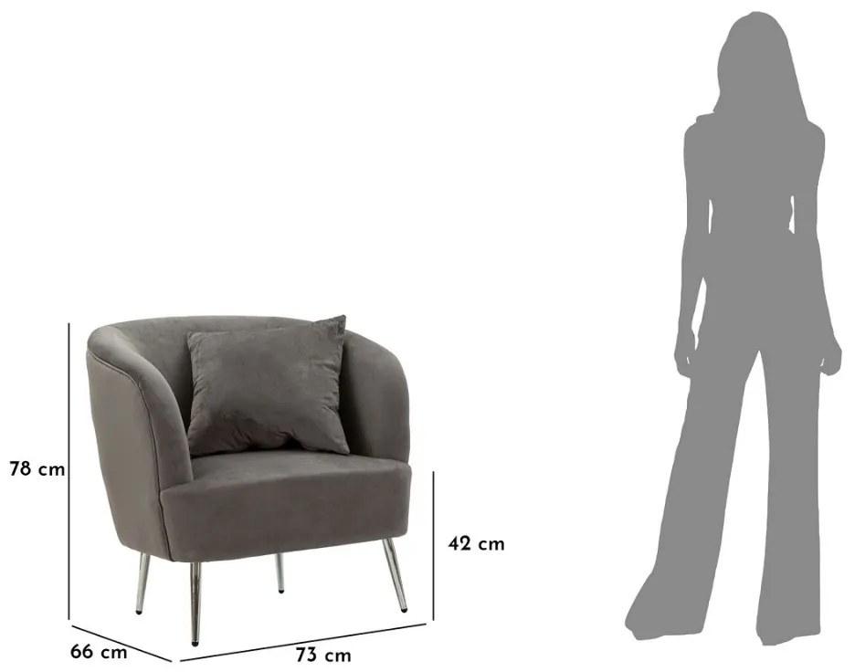 Designové křeslo Caerwyn šedé