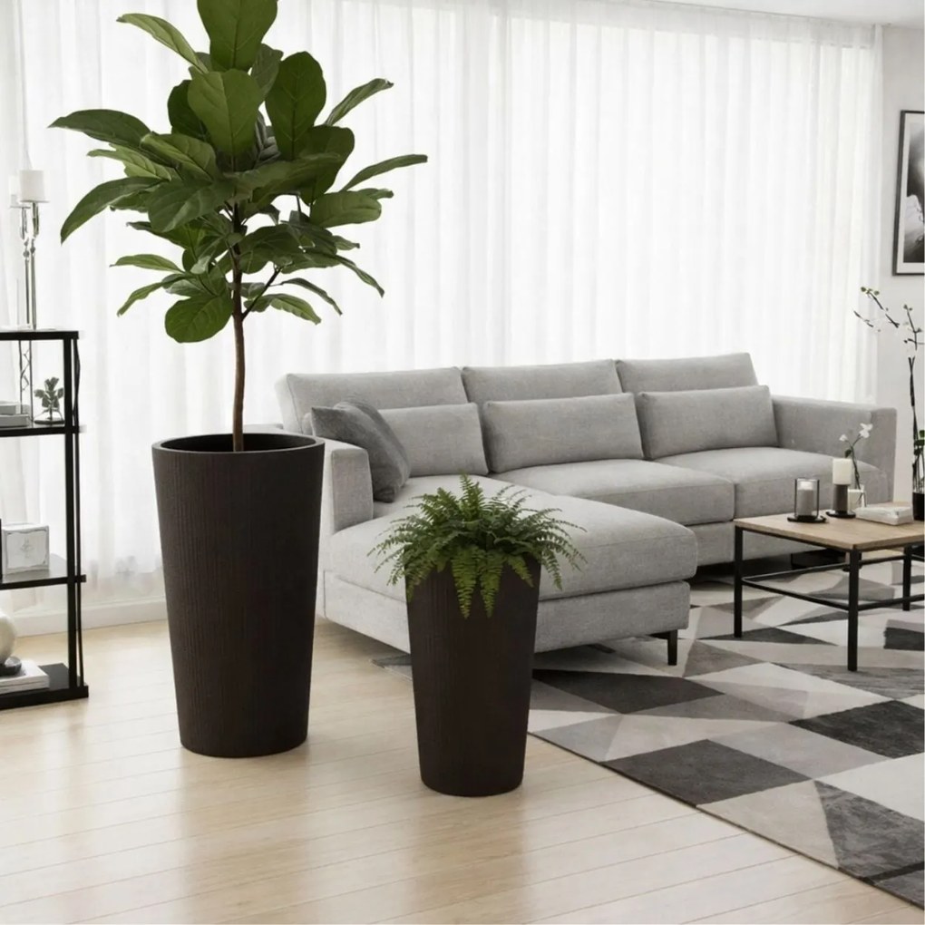 PLASTOVÝ KVĚTINÁČ URBANIKA ECO 57X29,5 CM TMAVĚHNĚDÁ