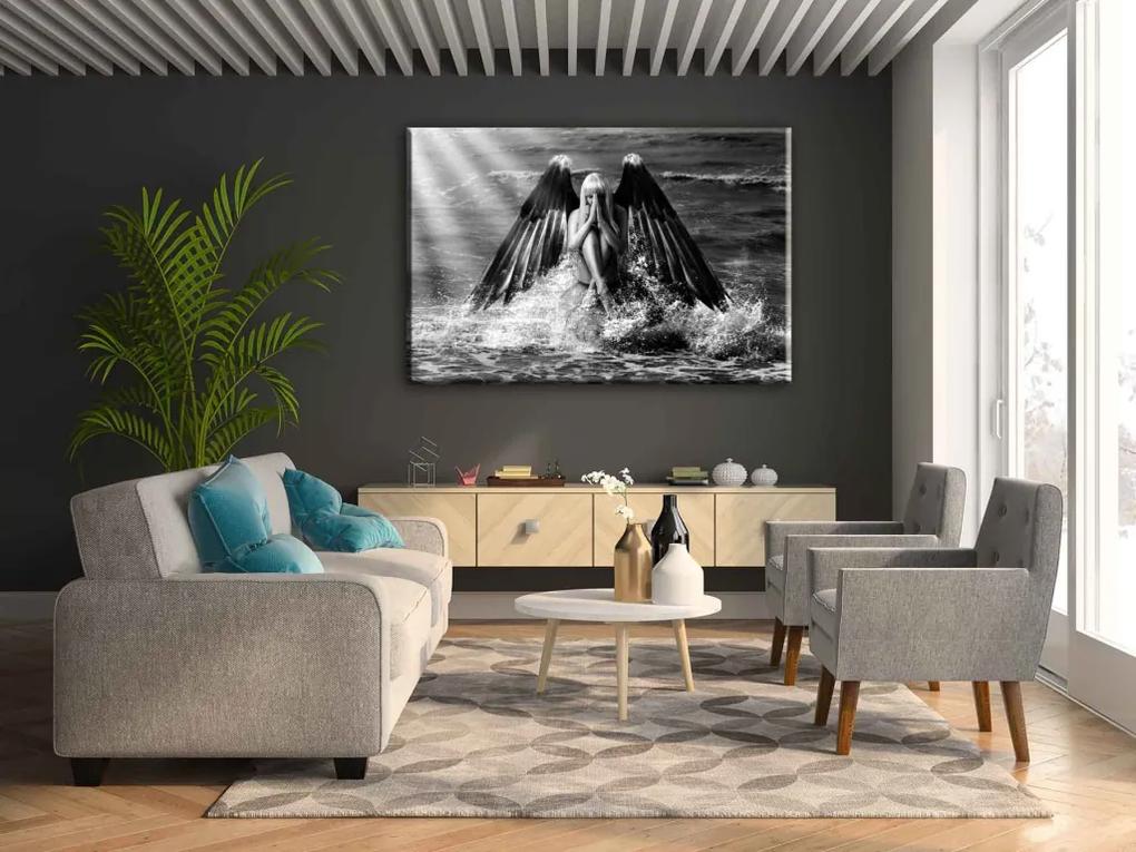 Obraz Andělská modlitba Grey Velikost (šířka x výška): 150x100 cm