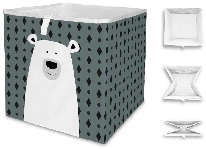 Úložná krabice polar bear, 32x32 cm