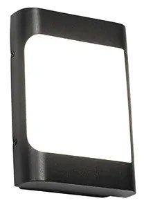 Designová venkovní nástěnná lampa černá vč. LED IP44 se senzorem soumraku - Khuvan