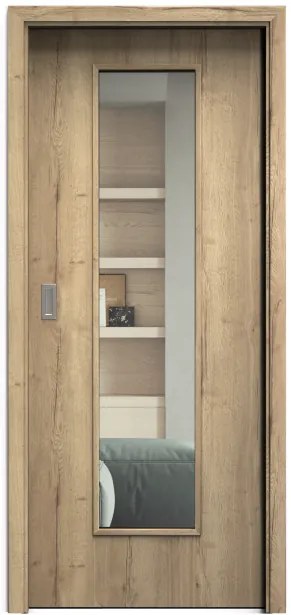 SAPELI ELEGANT KOMFORT M55 - CPL LAMINÁT - POSUVNÉ DVEŘE VČ. ZÁRUBNĚ - Dub Halifax Průchozí šířka (cm): 90, Průchozí výška (cm): 210