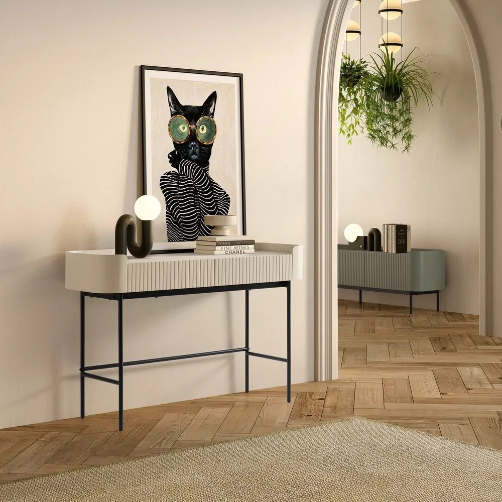 Krémový konzolový stolek 40x120 cm Willa – MOME