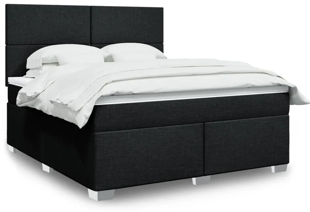 Box spring postel s matrací černá 180x200 cm textil 3290562