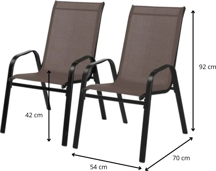 Sada 2 ks zahradních židlí Atkinson hnědá