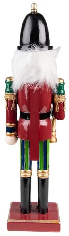 Vánoční dekorace socha Louskáček v barevném obleku – 9x7x30 cm