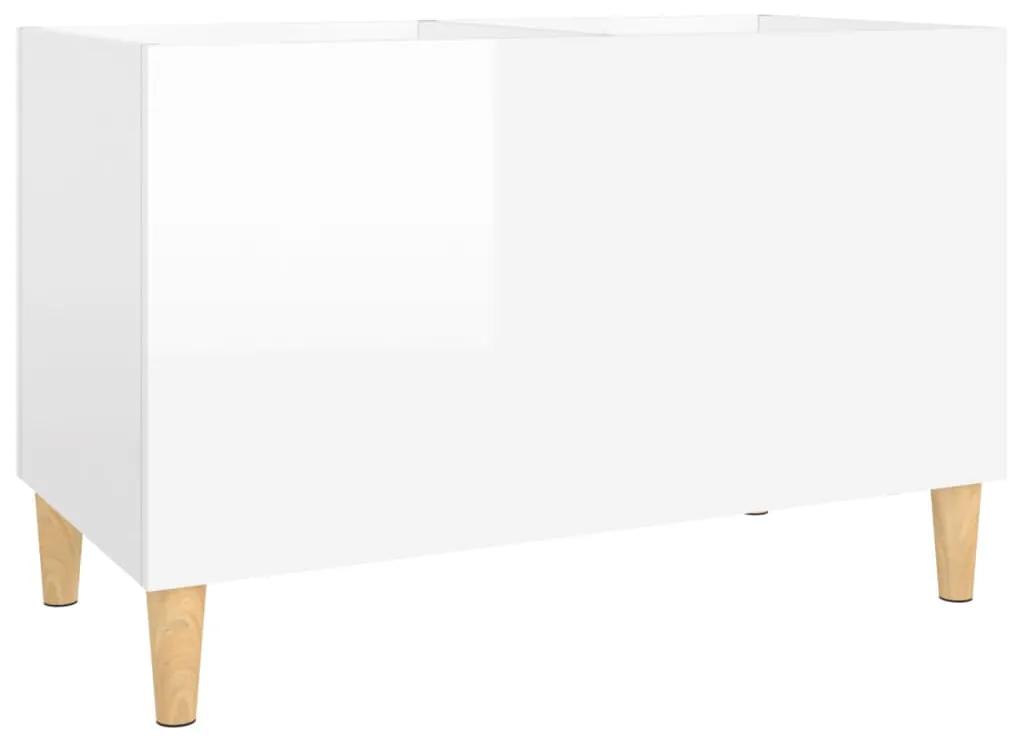 Skříňka na LP desky lesklá bílá 74,5x38x48 cm kompozitní dřevo - Default Title