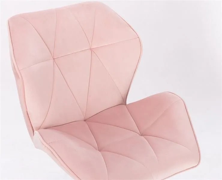 LuxuryForm DESIGN Otočná židle MILANO MAX VELUR na stříbrném talíři - světle růžová